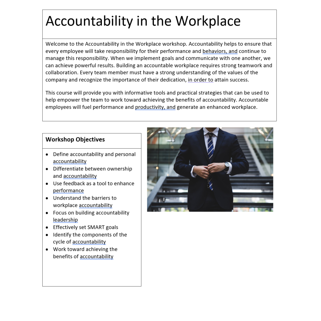 Accountability in the Workplace – The Career Campus